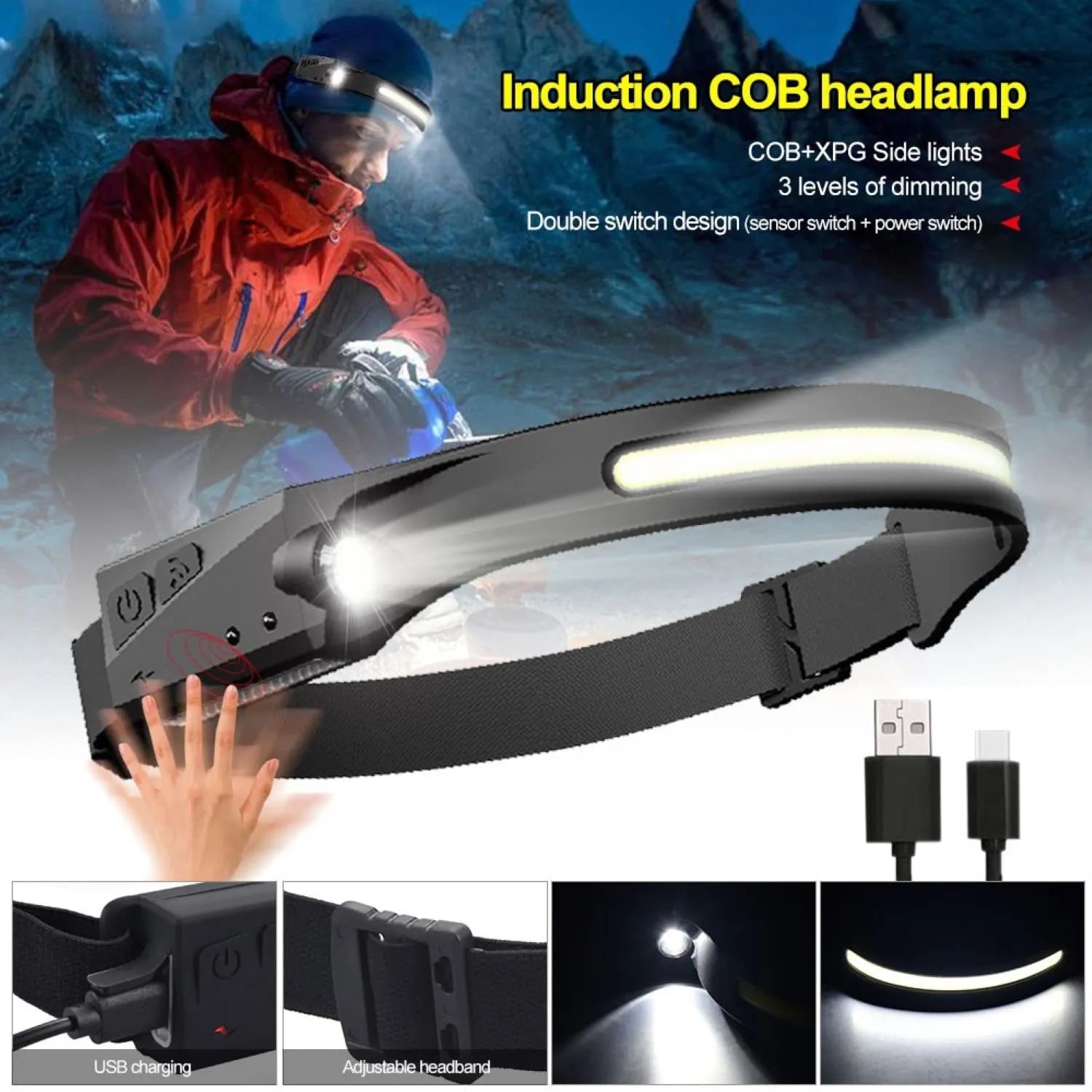 LINTERNA FRONTAL SMART CON SENSOR INTELIGENTE